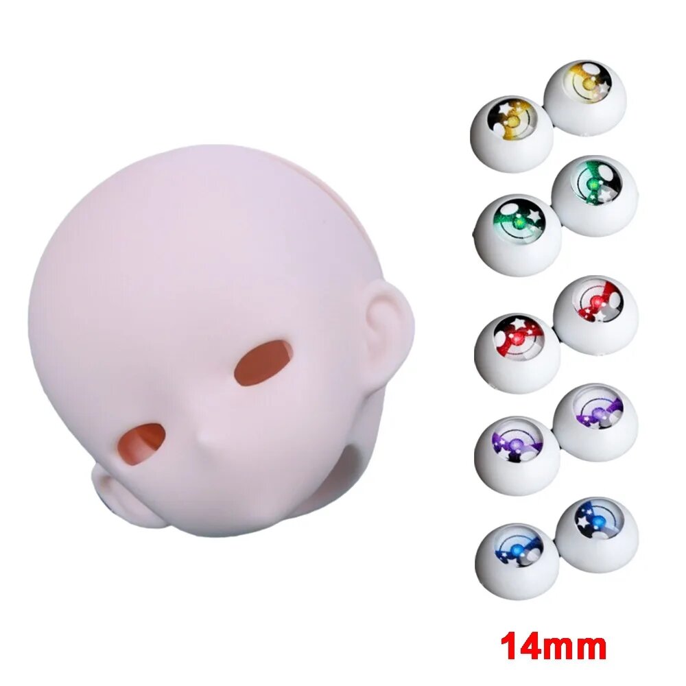 Головка BJD 1/4, белая кожа, глаза Head-Eyeballs