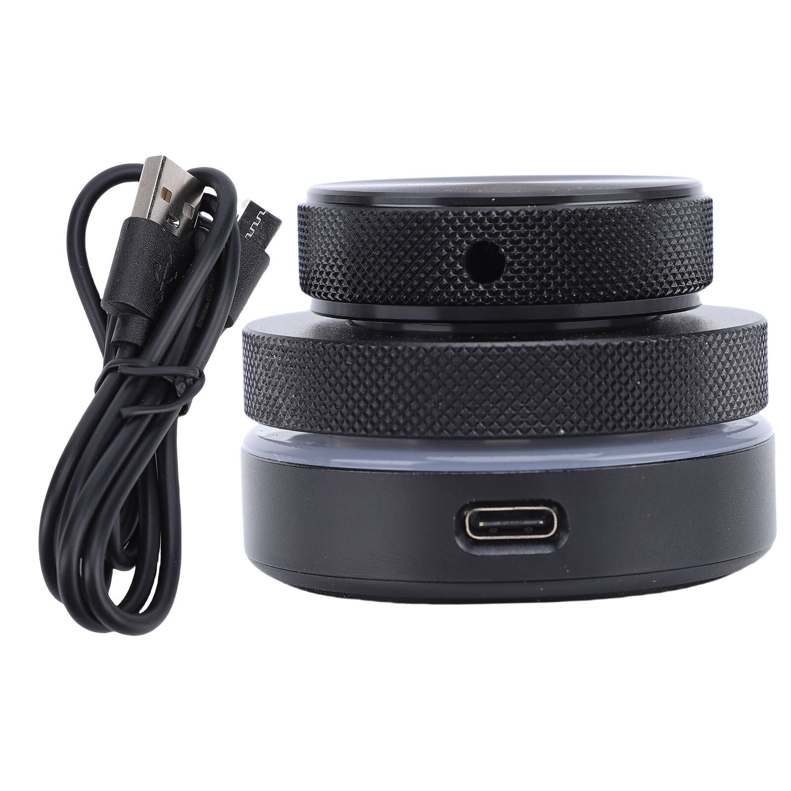 Поворотная ручка с RGB-подсветкой, регулятор громкости, поддержка проводного подключения 2.4G Bluetooth, USB-C, совместимость с Windows, черный цвет.