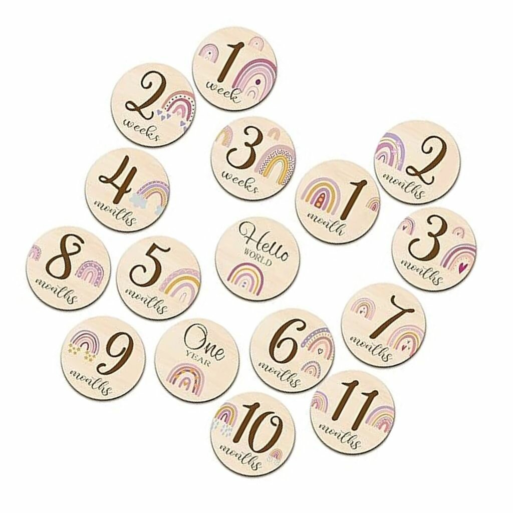 Набор деревянных карточек с узорами животных для фото новорожденных, - 16 моделей