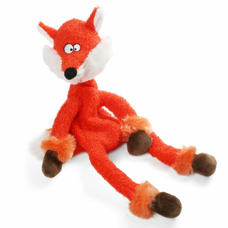 GiGwi Игрушка для собак Лисица с верёвкой и пищалкой 41 см, серия PLUSH FRIENDZ, 85078