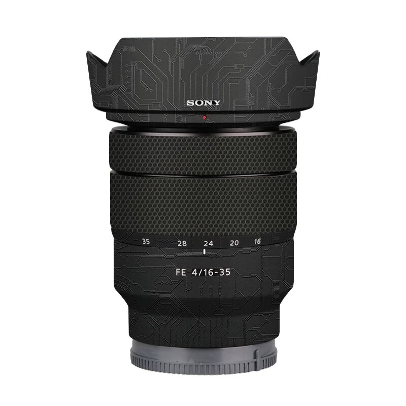 Защитная пленка для объектива Sony FE 16-35mm F4 ZA с клеем 3M, черная схема