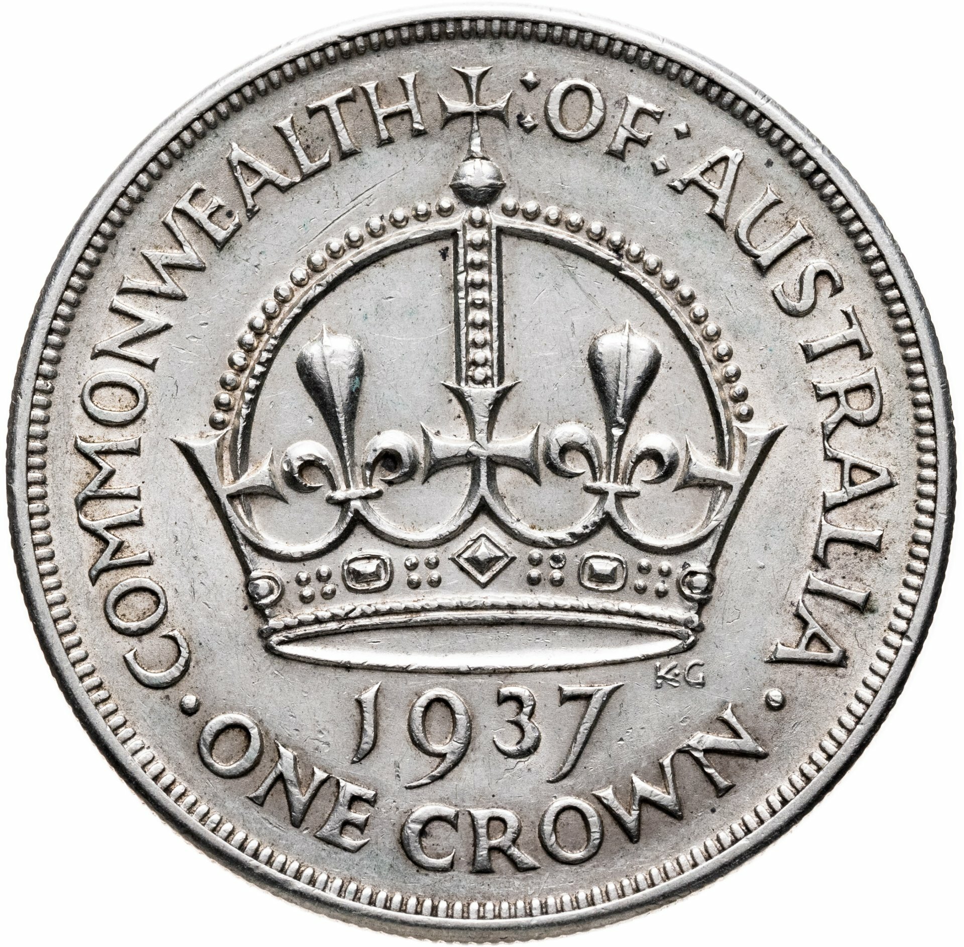 Австралия 1 крона crown 1937, Серебро 925, в сохранности XF-AU