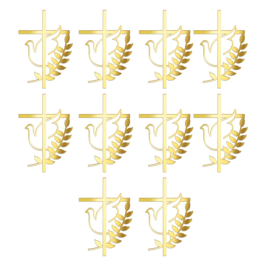 10 шт, плагин для украшения торта крестом "Голубь мира"-Dove of the Cross