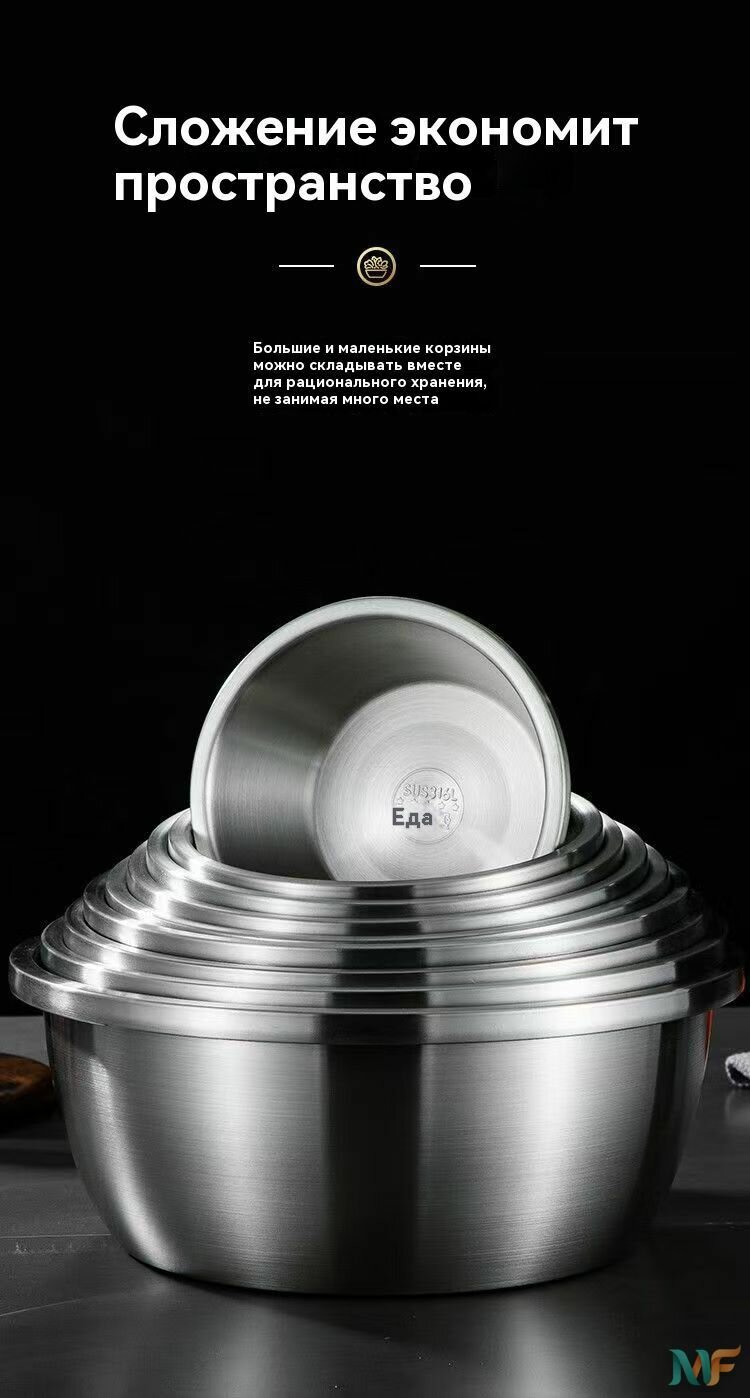 Таз пищевой, Нержавеющая сталь-24cm