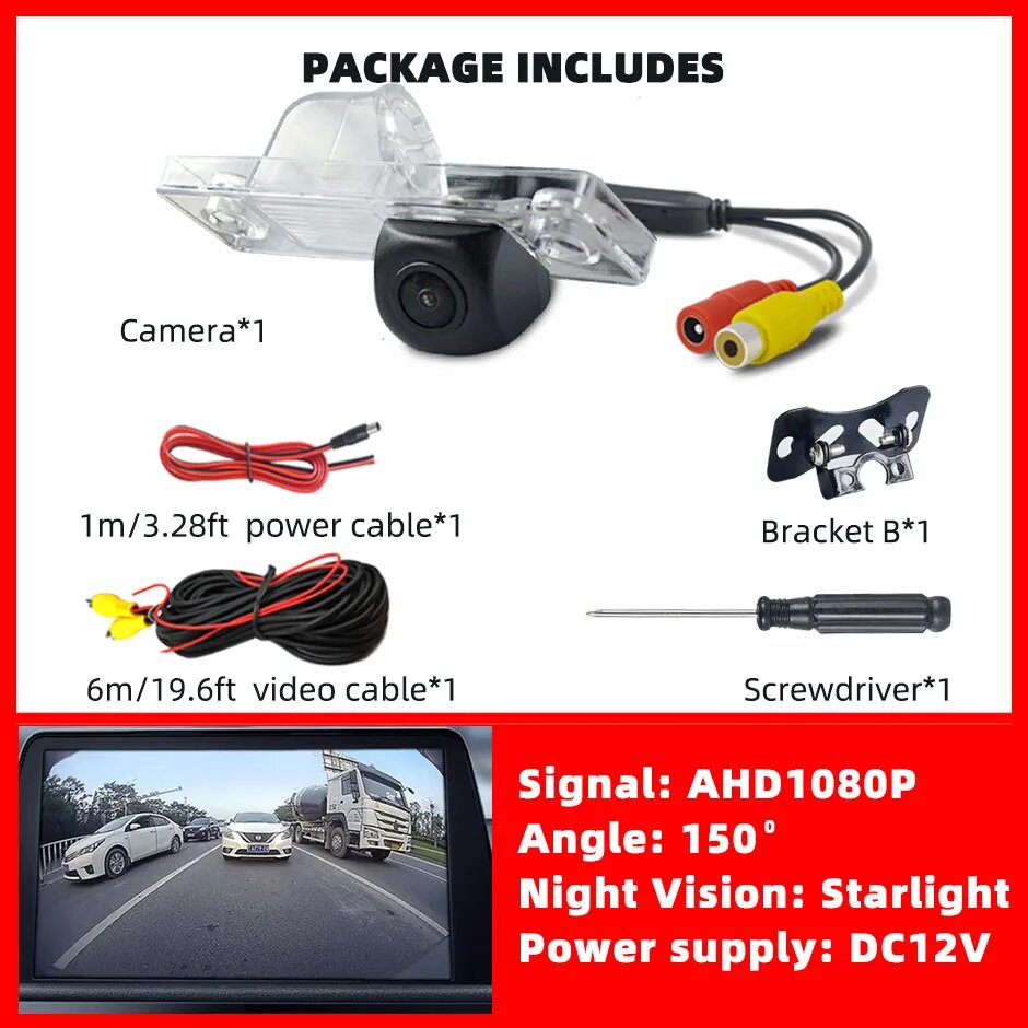 Резервная камера заднего вида, камера заднего вида AHD или CVBS, безопасность парковки AHD1080P Cam
