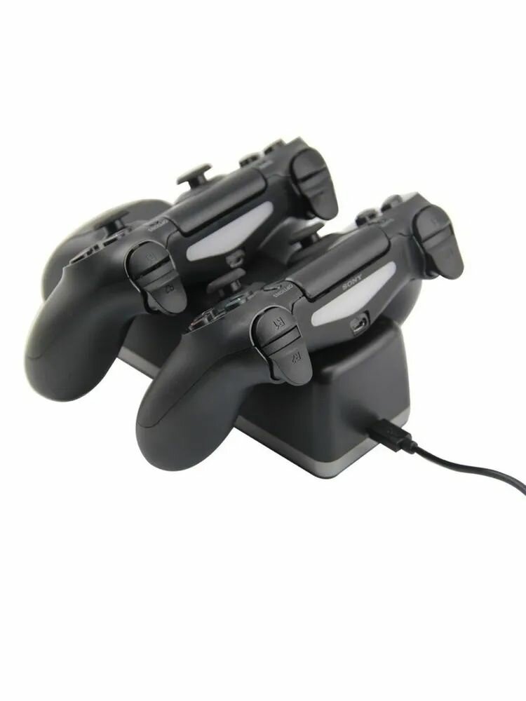 Док-станция для PS4, подставка для зарядки игрового контроллера Dualshock 4, может заряжать два, 1 черный