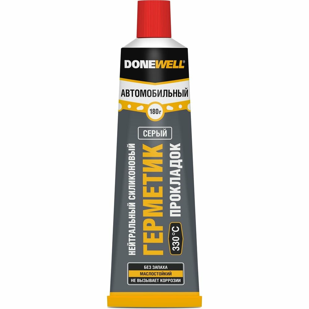 Автомобильный нейтральный высокотемпературный герметик DONEWELL силиконовый, 118 мл, серый DGT-215