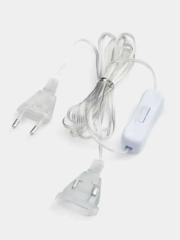 Удлинитель с переключателем для гирлянд 3 метра - длинный Удлинительный кабель для переключателя