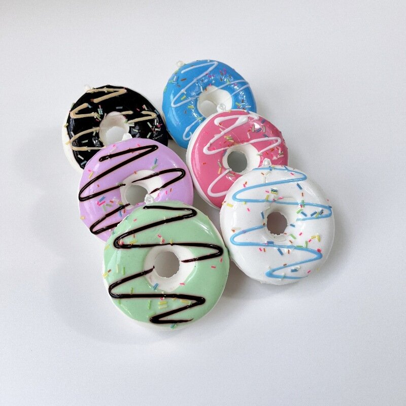 Squishy медленный отскок PU моделирование 8cm пончик хлеб распаковать игрушку подвеска зажим реквизит Цвет