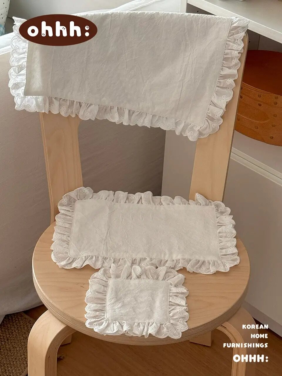 Салфетки для столовых приборов в корейском стиле 2pcs white(35x45cm)