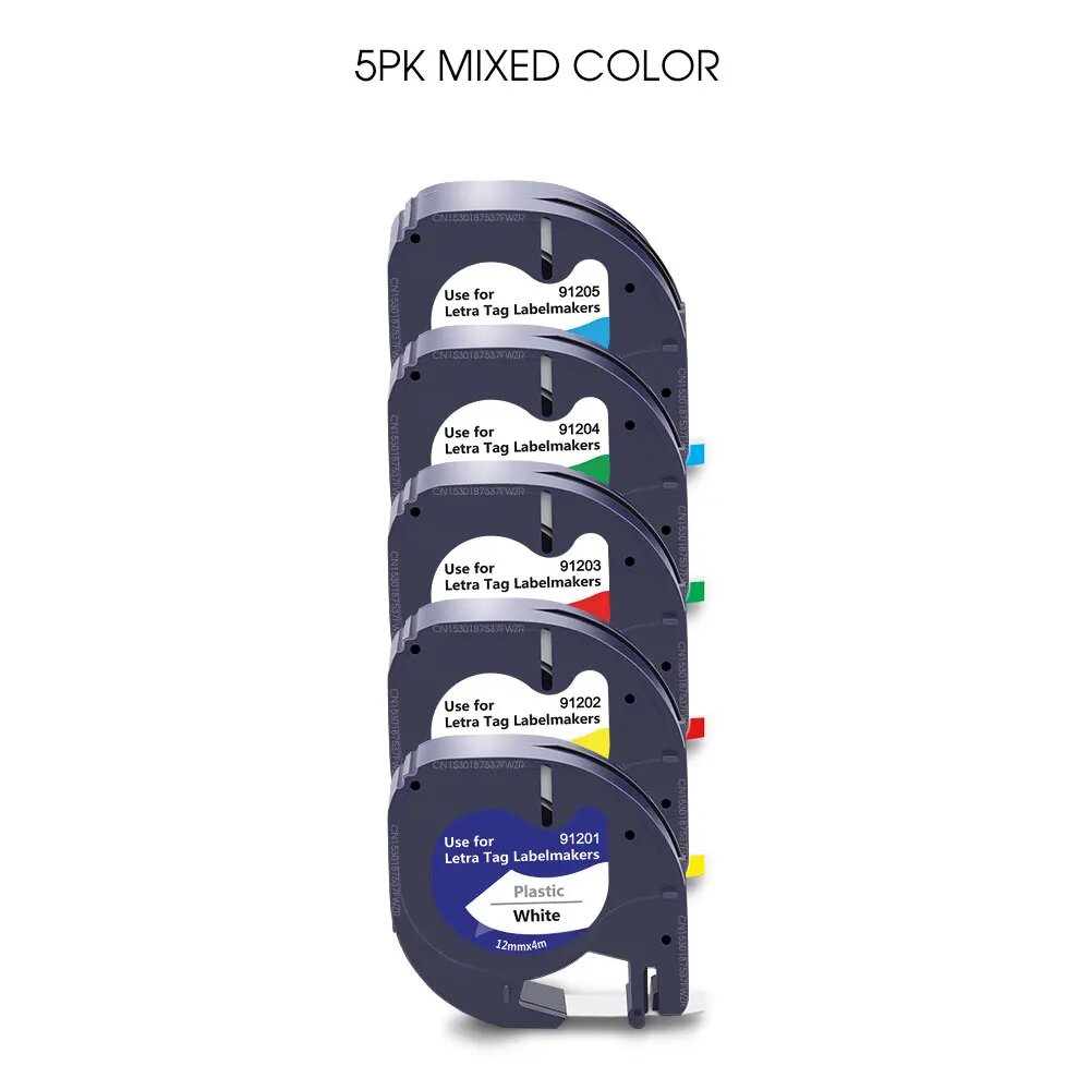 Лента для Dymo LetraTag, 12 мм, 5PK Mixed Color