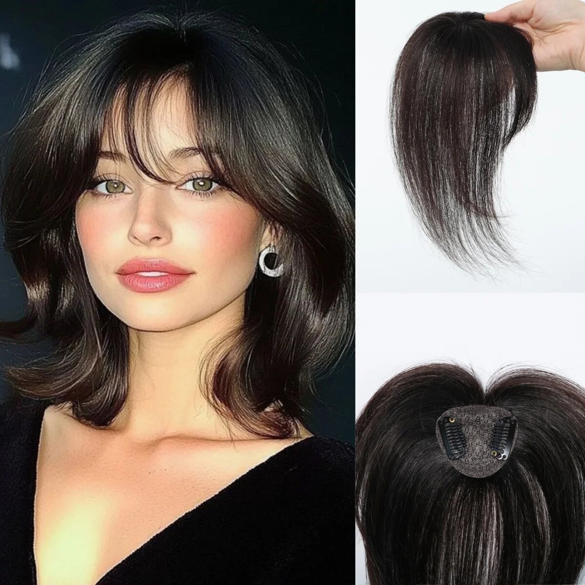 Парик из натуральных волос HAIRCUBE темно-коричневый