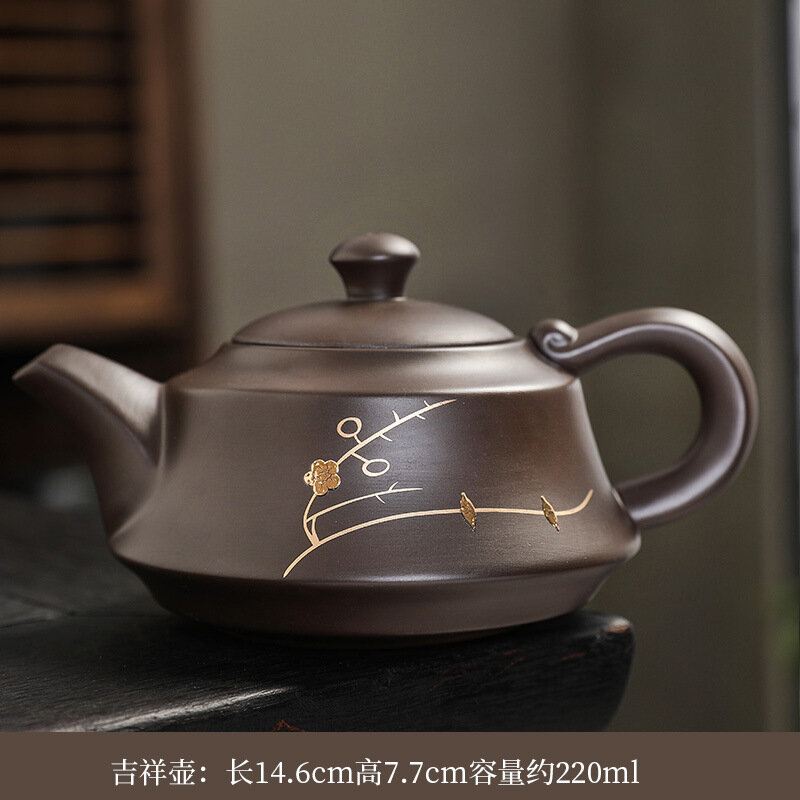 Фиолетовый глиняный чайник ручной работы Jiaotao, чайник кунг-фу, полуручной фильтр для заваривания чая, большой одиночный чайник, домашний ретро-чайник