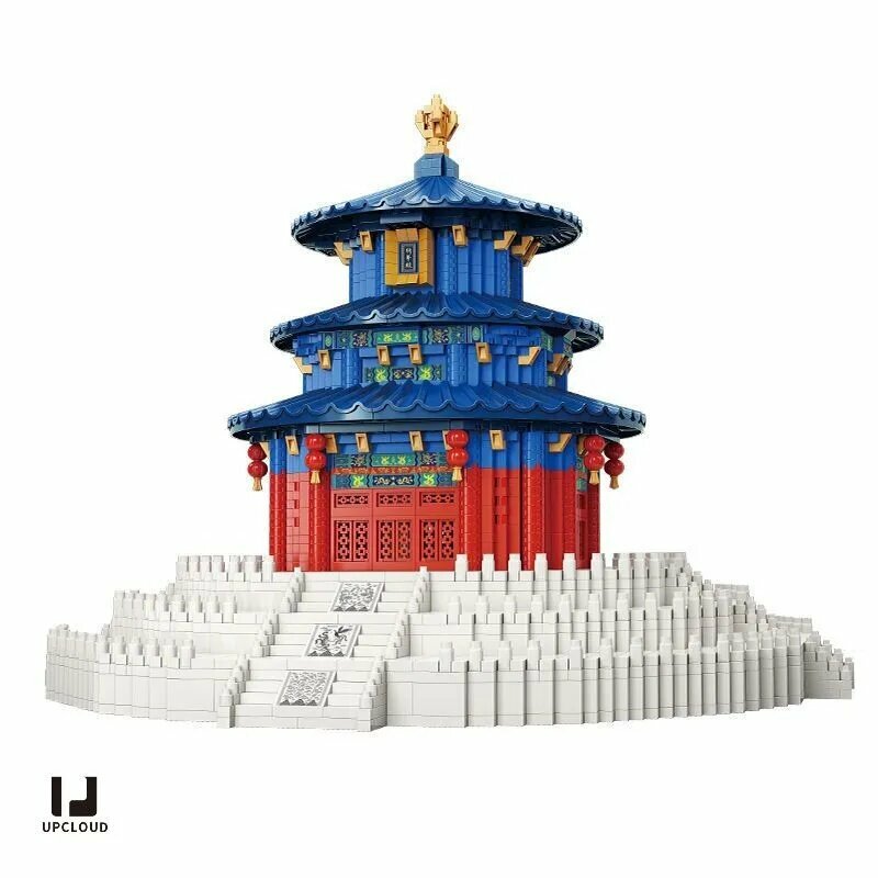 Конструктор пластиковый/Китайская архитектура -Молитвенный зал Храм Неба/Легкая струна + инструмент для сборки