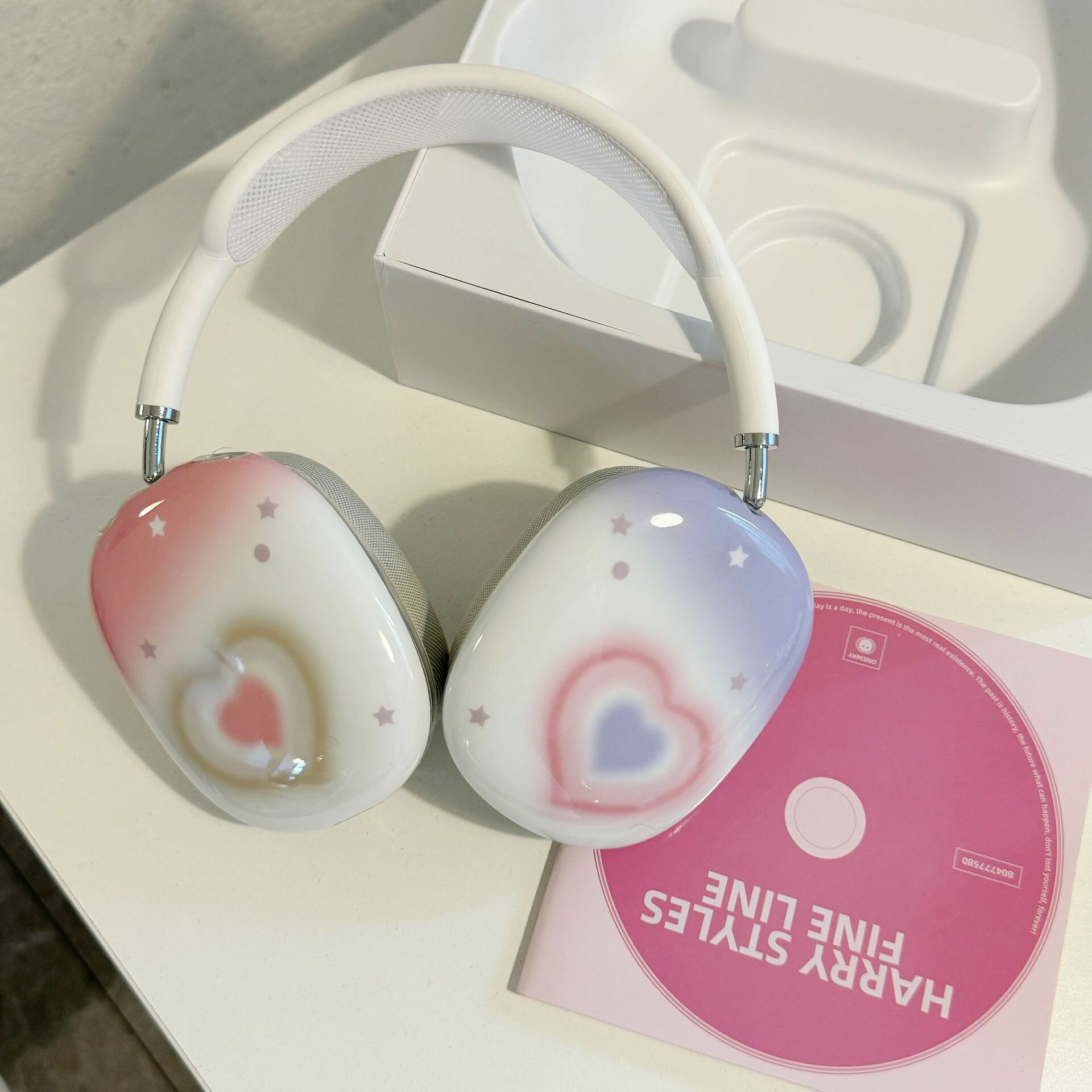Защитный чехол в форме сердца с цветочным принтом для AirPods Max, милый чехол для наушников для Apple AirPods Max