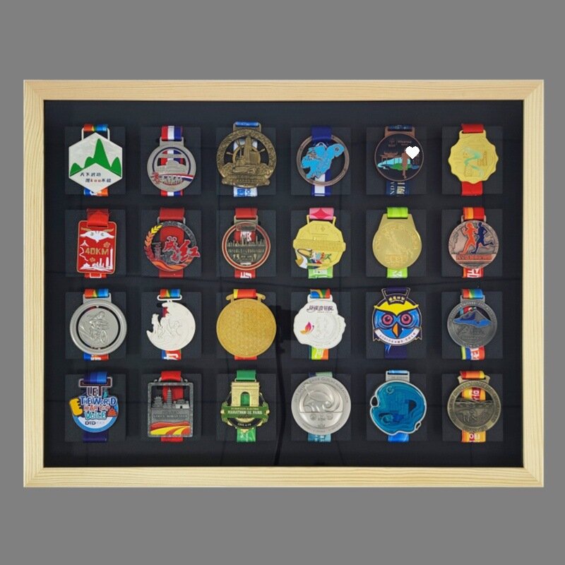 Полая рамка для хранения медалей марафона, настенная подвеска, золотая медаль, спортивная, из массива дерева, стойка для демонстрации