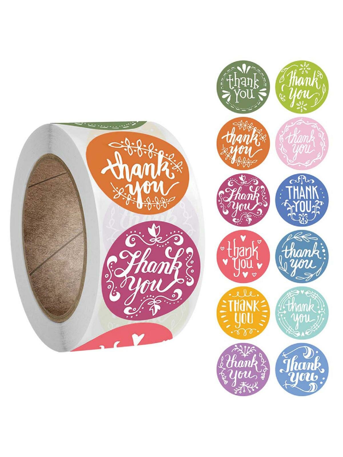 Рулонная самоклеящаяся наклейка с надписью thank you, уплотнительная наклейка A-153