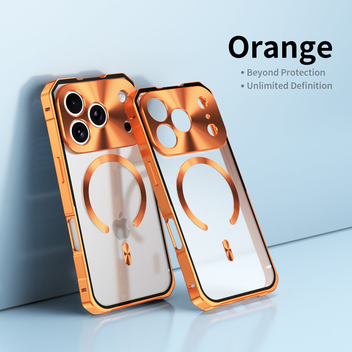 Чехол для Apple iPhone 17 Pro Max / Айфон 17 Про Макс, soft touch, чехол-кардиомонитор, металл, поликарбонат (PC), защита камеры, ударопрочный, усиленные углы, Apple, Apple iPhone 17 Pro Max, orange,