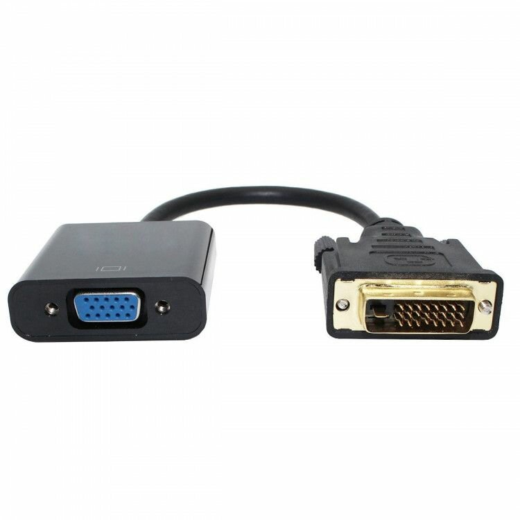 Переходник-адаптер DVI-D-VGA, для ноутбука, монитора, черный — фото 1