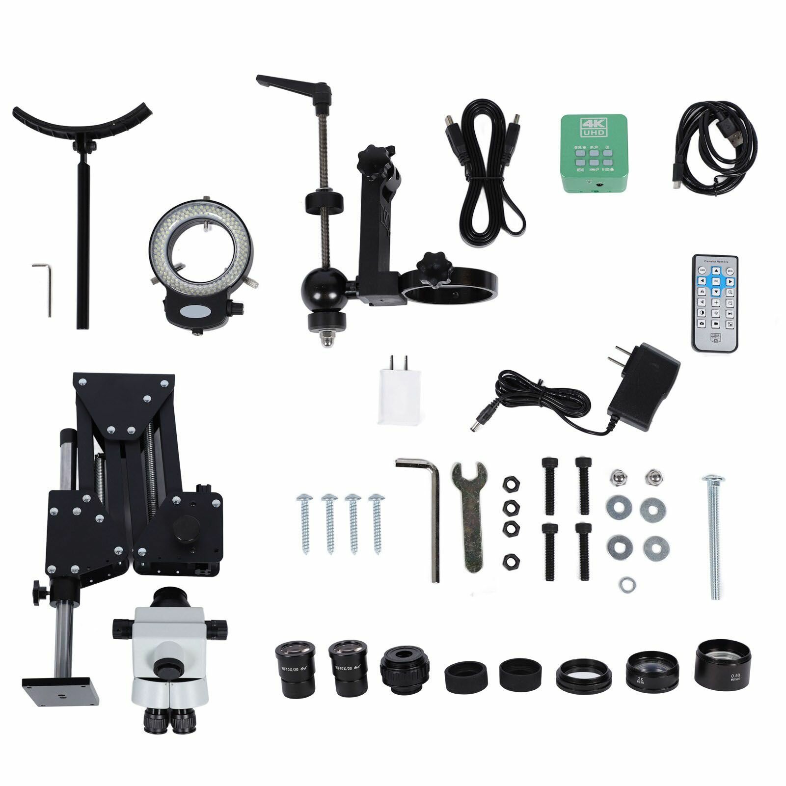 Камера для бинокулярного микроскопа 7X 90X Стереозаписывающая камера для микроскопа 4K 41 МП с дистанционным управлением AC 100 240 В, вилка стандарта США