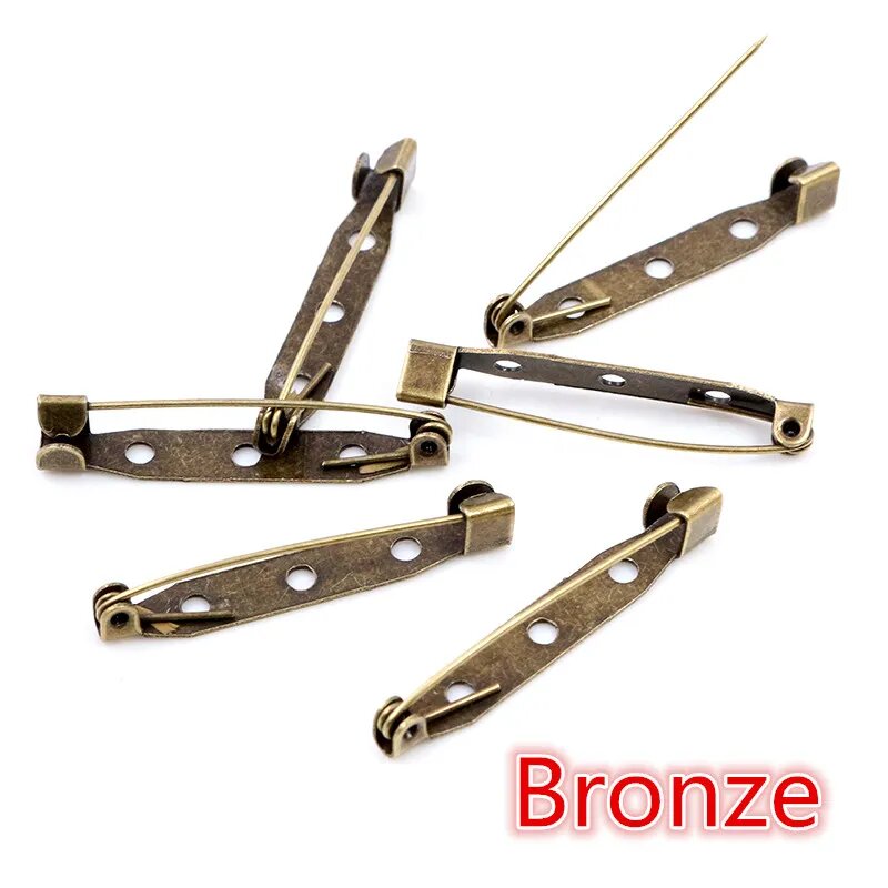 50 шт, 15, 20, 25, 30, 35, 40 мм, 7 цветов, брошка, зажим, базовые булавки, безопасные булавки, настройки броши, пустая основа для самостоятельного изготовления ювелирных изделий