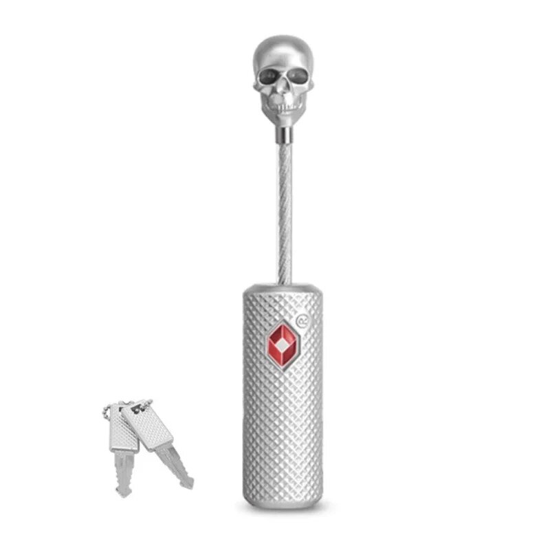 Замок для багажа череп серебристый черный White