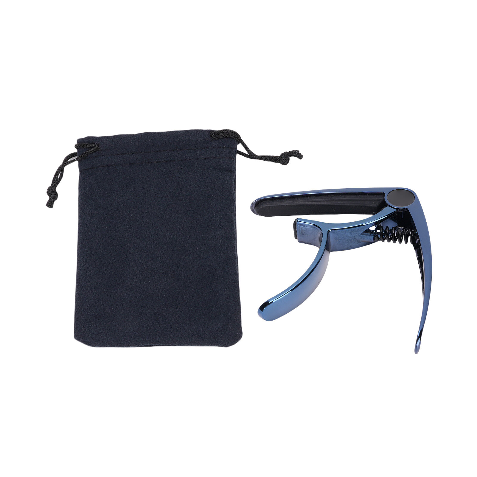 Каподастр для гитары Meideal из цинкового сплава с пружинным механизмом, противоскользящей накладкой и силиконовым держателем для медиатора, подходит для фолк- и классических гитар, укулеле, бас-гитар и струнных инструментов, синий.