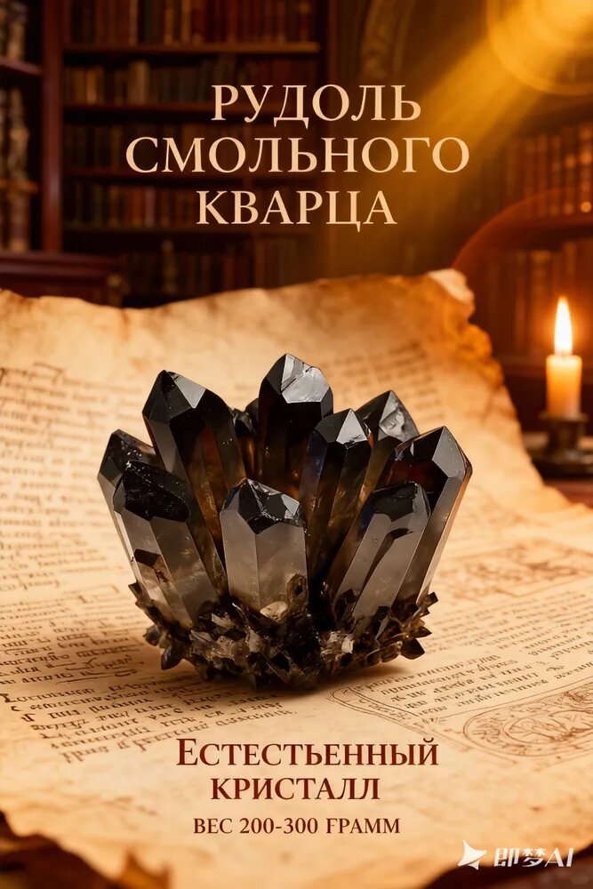 Талисман Оберег/Раухтопаз (Дымчатый кварц) + Морион Друза средняя, 200-300 г