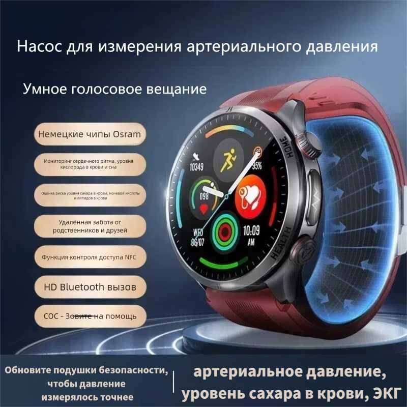 Смарт-часы JITE, с насосом, ЭКГ, кровяное давление, уровень глюкозы, подарок