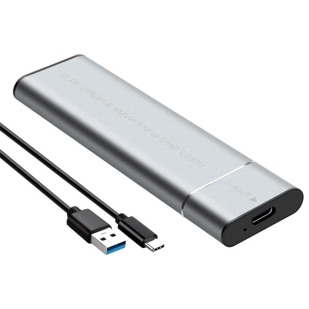 Внешний бокс для SSD M.2 с USB 3.2, Серебро