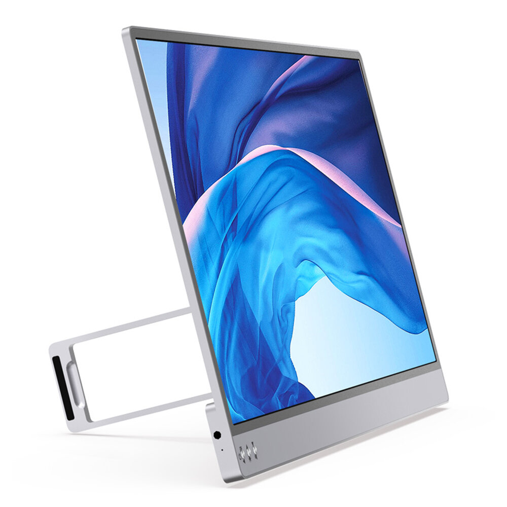 Мобильный монитор 13.3 дюйма IPS экран разрешение 3840*2160 с встроенной складной подставкой широкая совместимость серебристый разъем EU
