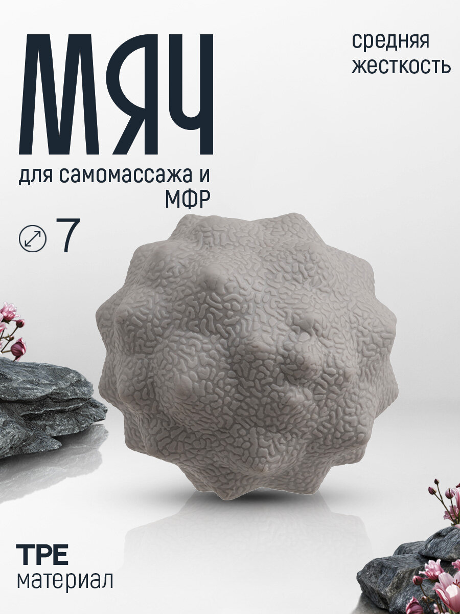 Массажный мяч 7 см для МФР и фитнеса спортивный для самомассажа