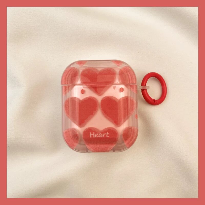 Чехол для AirPods в стиле Ins с градиентным розовым сердцем, подходит для наушников Apple Pro, мягкий чехол для
