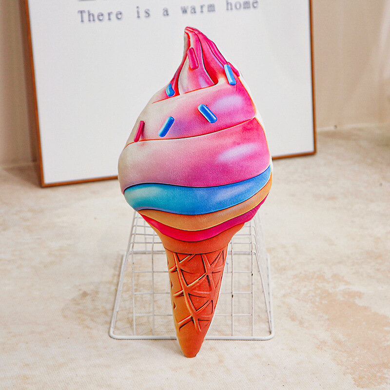 Новая реалистичная и забавная подушка в виде рожка мороженого, плюшевая игрушка, подушка-мороженое, креативный реквизит для куклы.