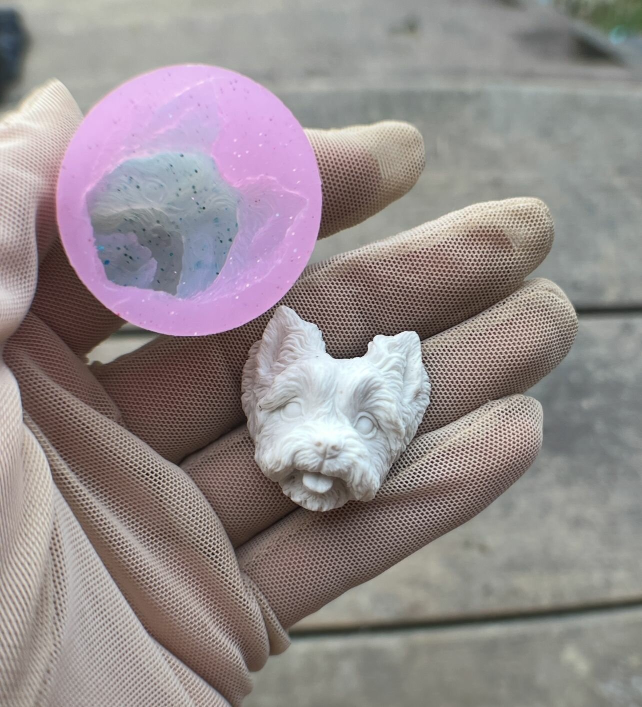 Авторский силиконовый молд Йоркширский терьер (мини) — форма для эпоксидной смолы, гипса, мыла, полимерной глины