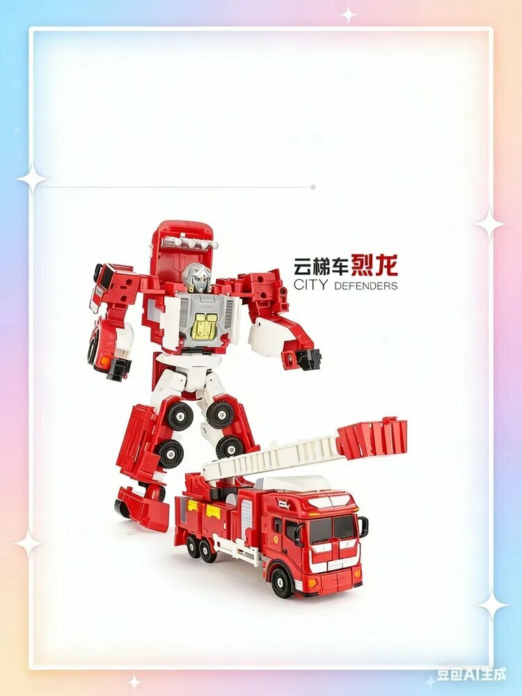 Робот трансформер пожарный металлический "Мотоцикл" 2 в 1 / подарок ребенку / BAZUMI