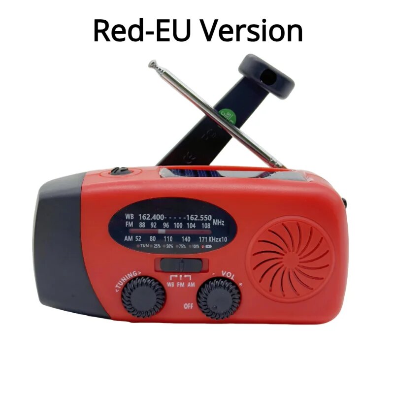 Радиоприемник Red-EU Version с фонариком, красный