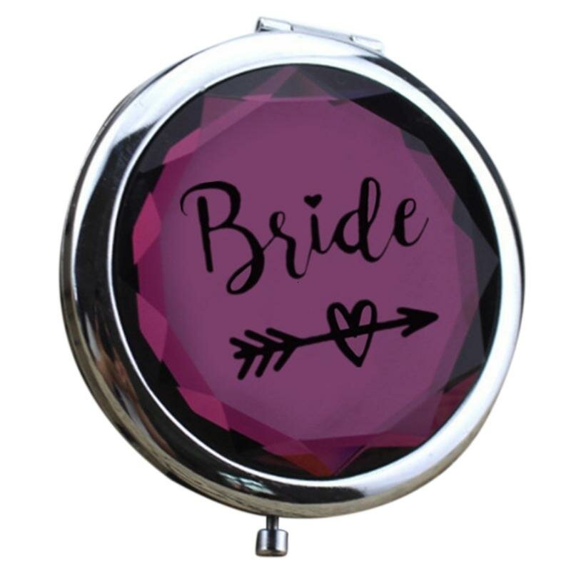 Круглое косметическое зеркало для невесты, пурпурная невеста