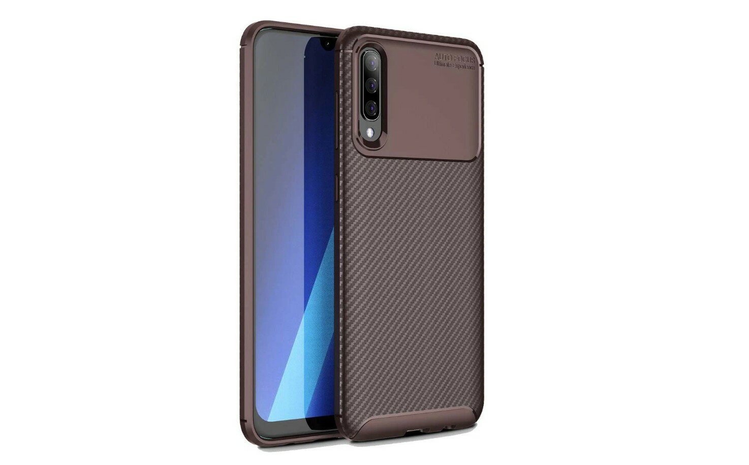 Чехол панель-бампер Чехол. ру для Realme X50 5G из прочного силикона с матовой отделкой под карбон коричневый