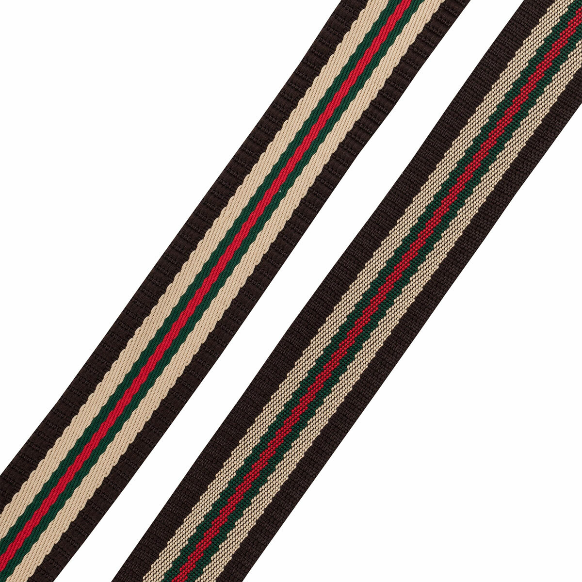 3Al361 Стропа ременная с принтом двухсторонняя (100% полиэстер) 30мм*3м/упак (1217 бежевый/коричневый)