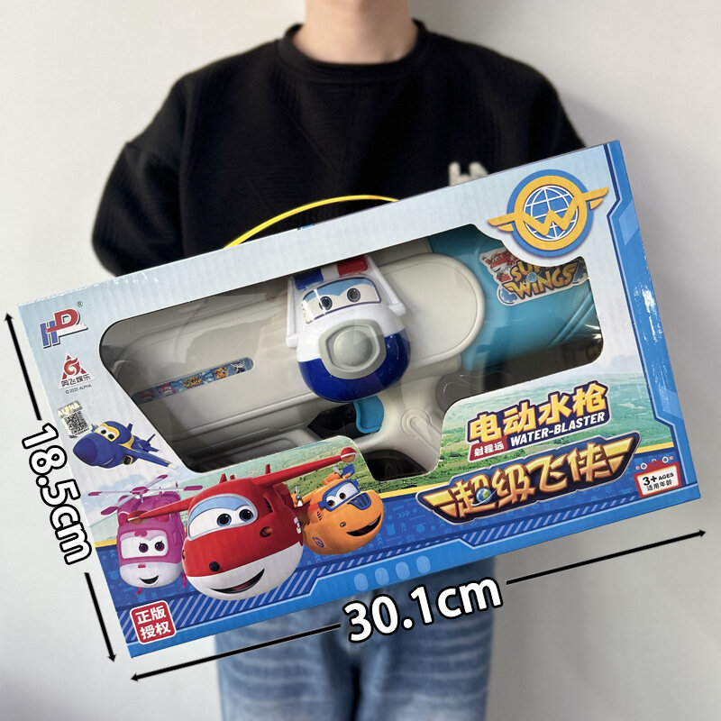 Официально лицензированная летняя автоматическая водяная пушка Super Wings с большой емкостью, игрушка для водных боев для детей