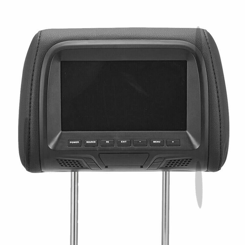 Универсальный 7-дюймовый автомобильный монитор на подголовнике с экраном для заднего сиденья, развлекательный мультимедийный проигрыватель для AV USB SD MP4 MP5 FM, черныйLZ