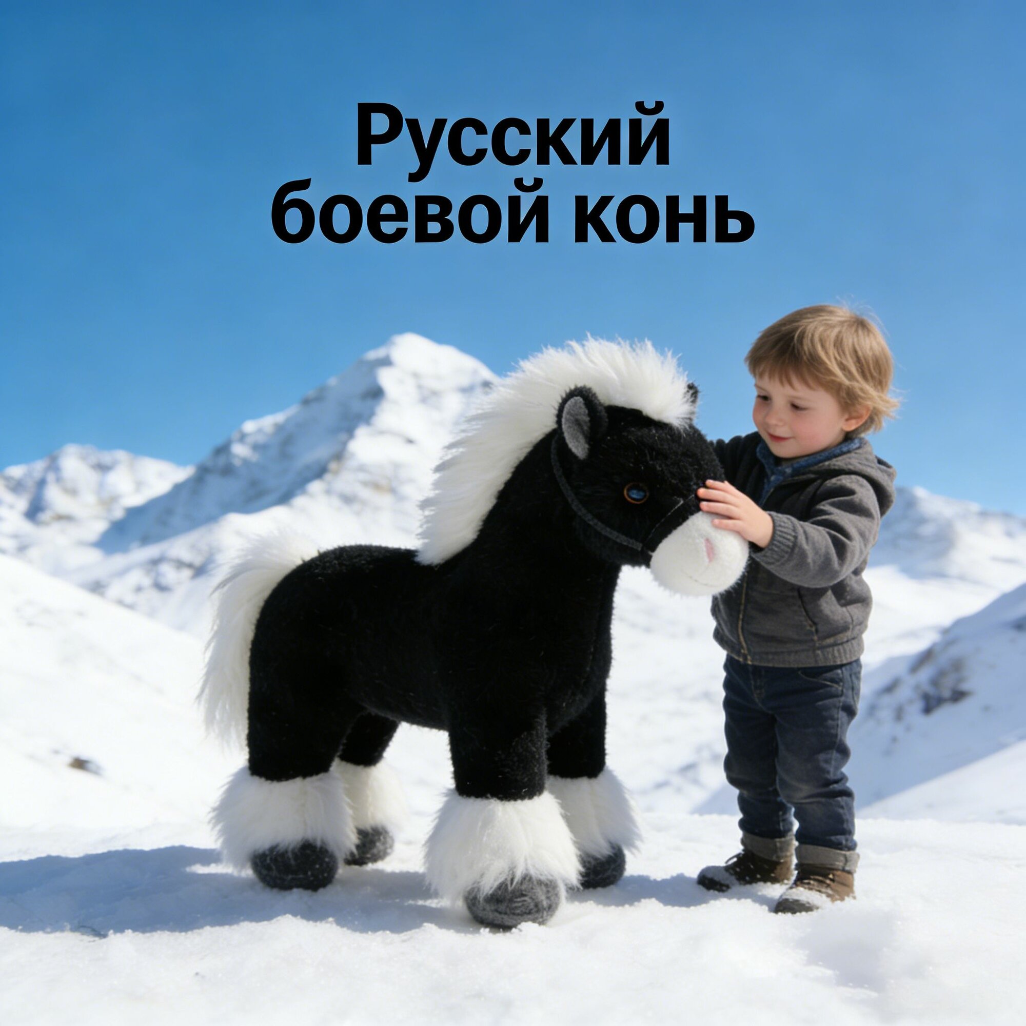 Плюшевая игрушка-лошадь, русский боевой конь, мягкая, для детей символ года Лошади