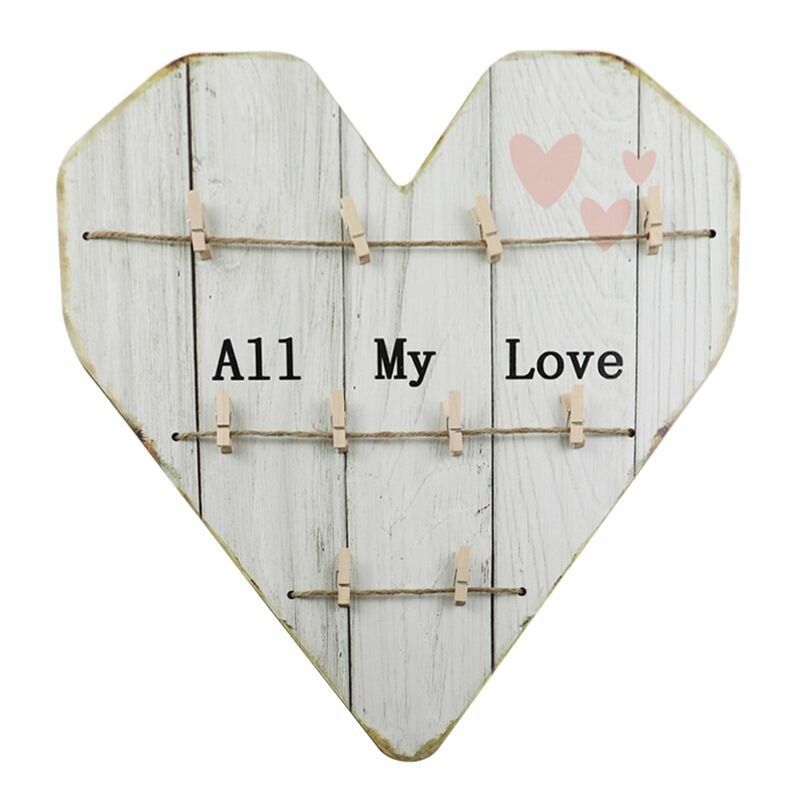 Деревянная подвесная рамка для фотографий и карточек для украшения дома и свадеб