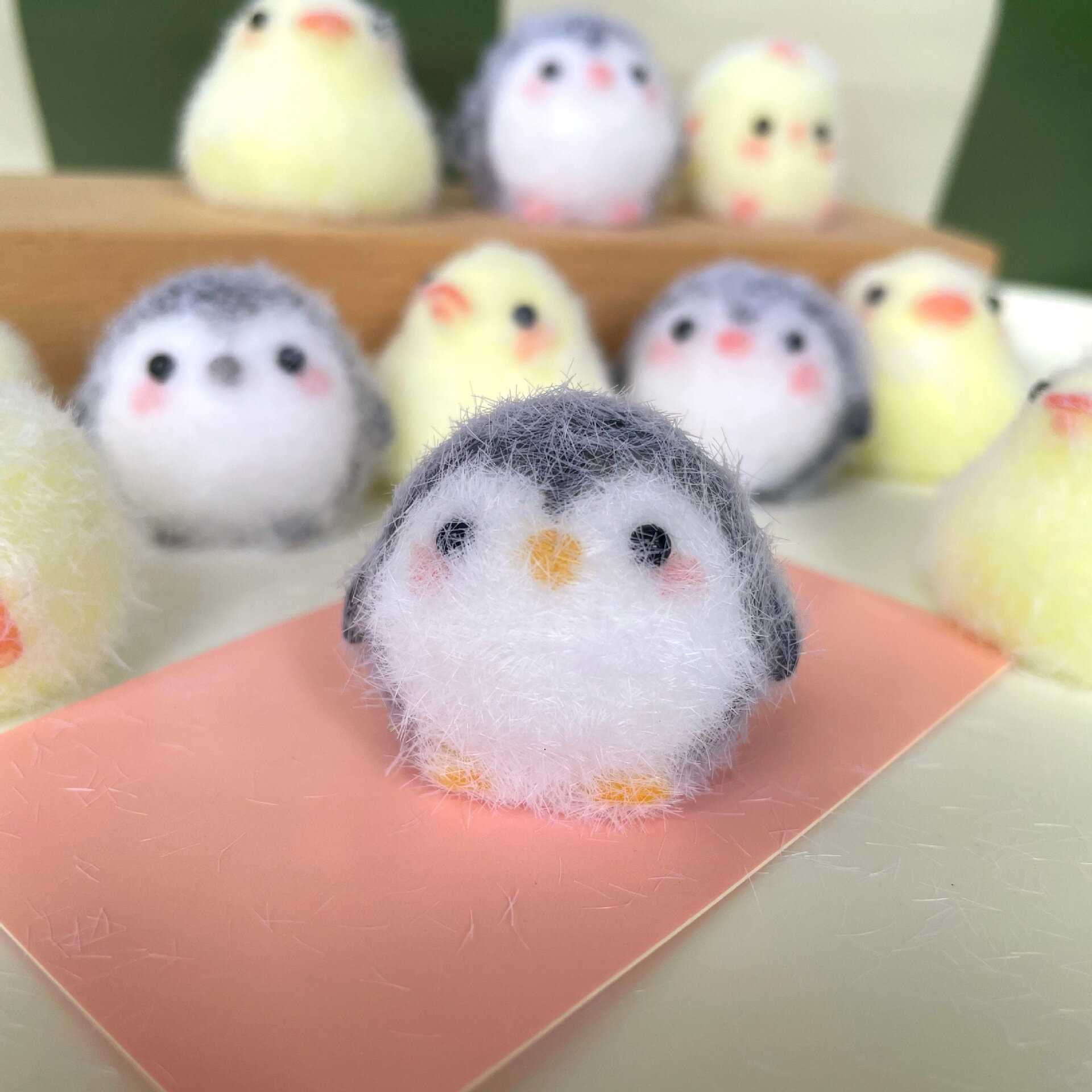 Homemade Mud Sense Silicone Pinch Finished Piggy Puppy Chick Baby Decompression Schoolbag Keychain Pendant Student Toy Little Orange Penguin Silicone Pinch 16g