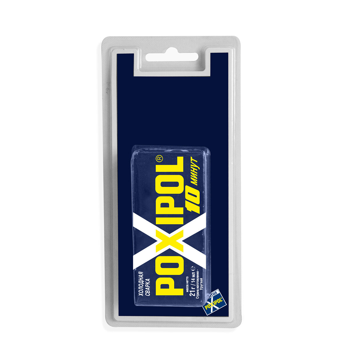 Клей холодная сварка двухкомпенентный Poxipol, блистер, 14 мл, металл