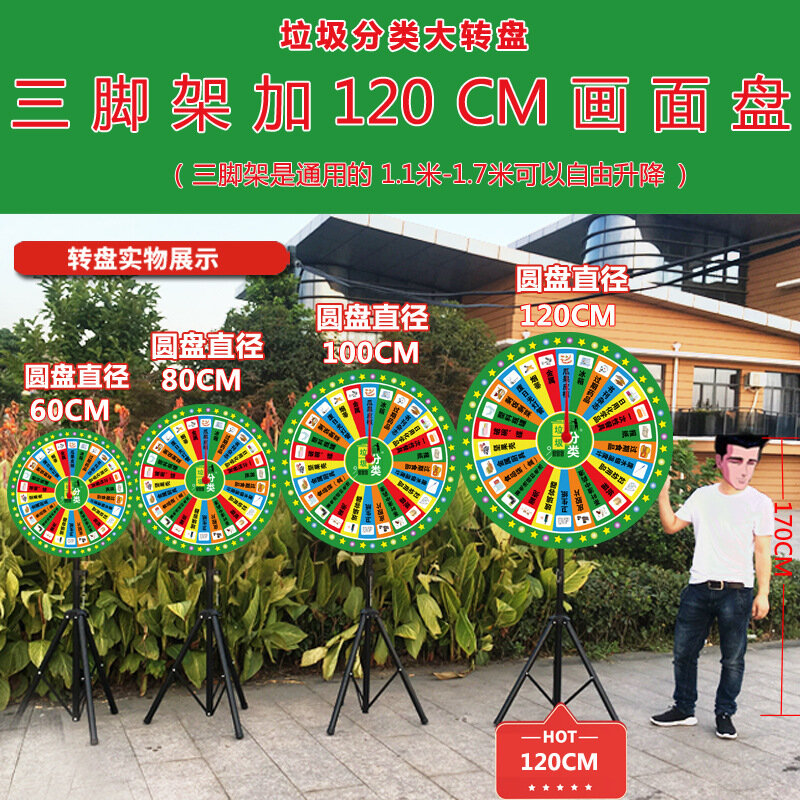 Колесо фортуны для классификации мусора, колесо удачи, реквизит для социальных игр, активность на улице