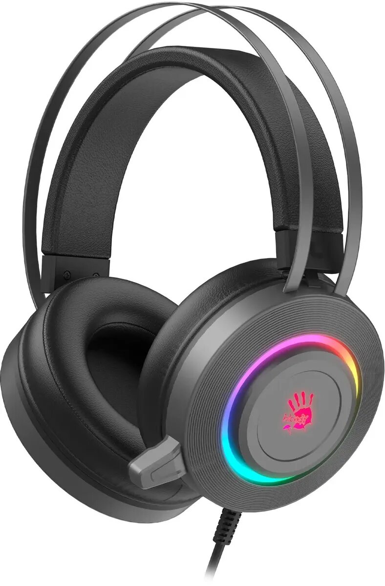 Гарнитура игровая A4TECH Bloody G521S, для компьютера, мониторные, проводные, серый