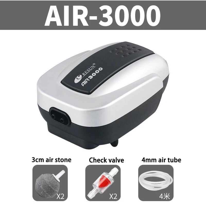 Resun Бесшумный воздушный насос для аквариума Air3000 a Set