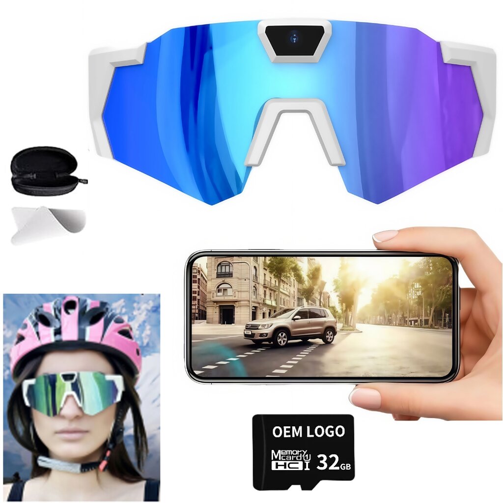 Умные очки для велоспорта на открытом воздухе, фотосъемка видеокамерой высокой четкости-объектив ice blue type A-32GTF
